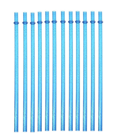 12-Pack Reusable Hard Plastic Drinking Straws with Stopper Rings ...