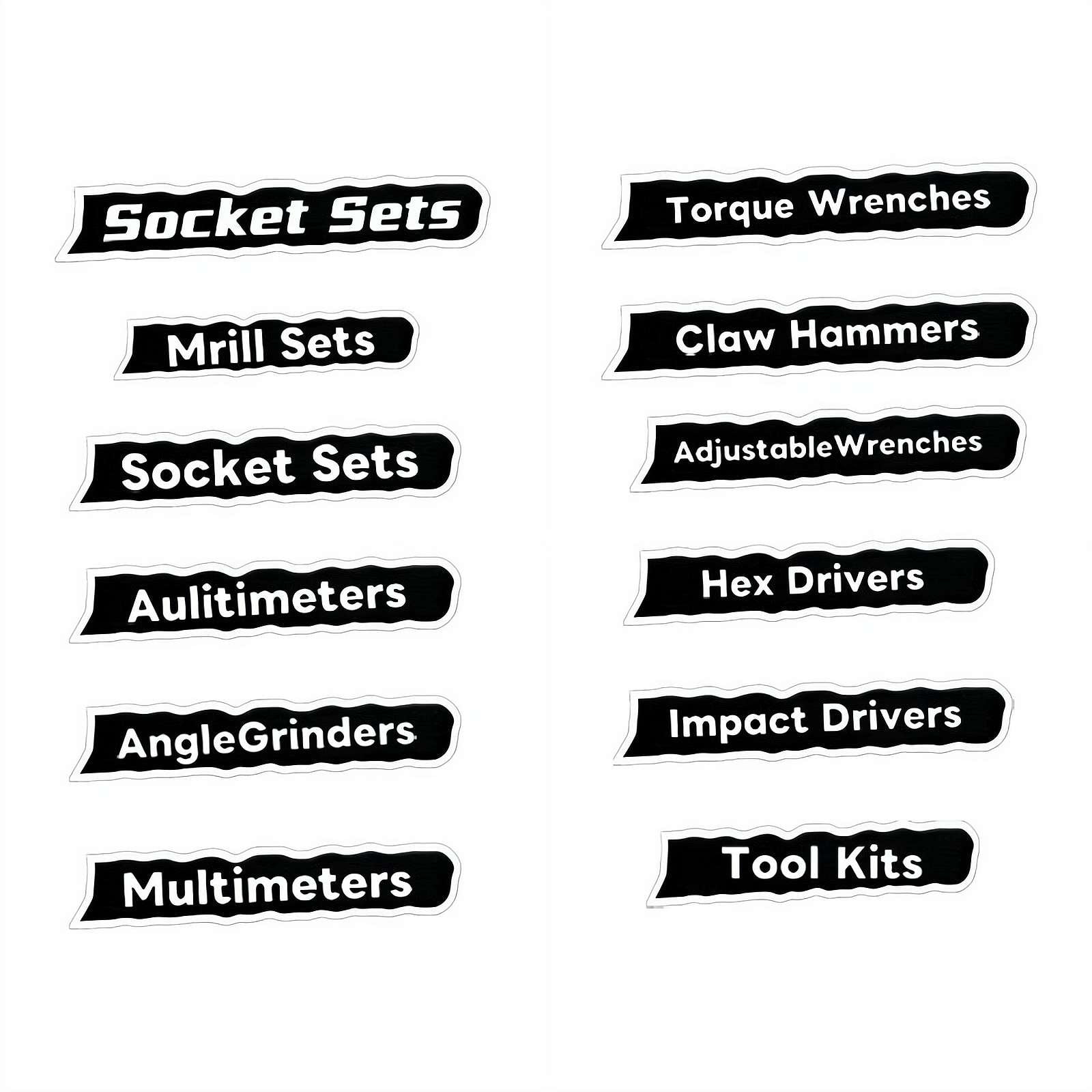 12 Pack Reusable Magne-tic Tool Box Labels, Versatile Drawer ...