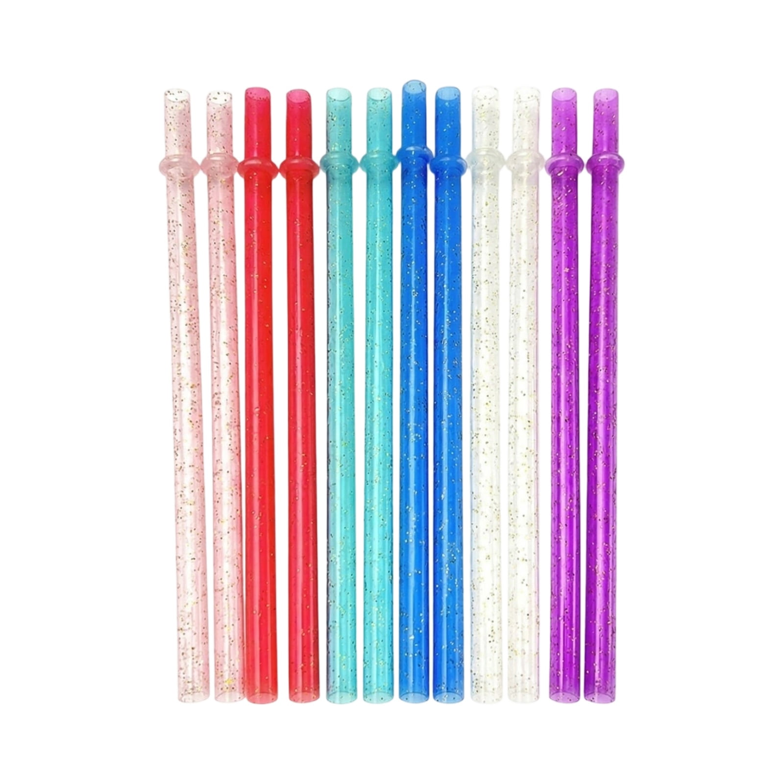12-Pack Reusable Straws with Rings, Drinking Straw Set for Smoothies ...