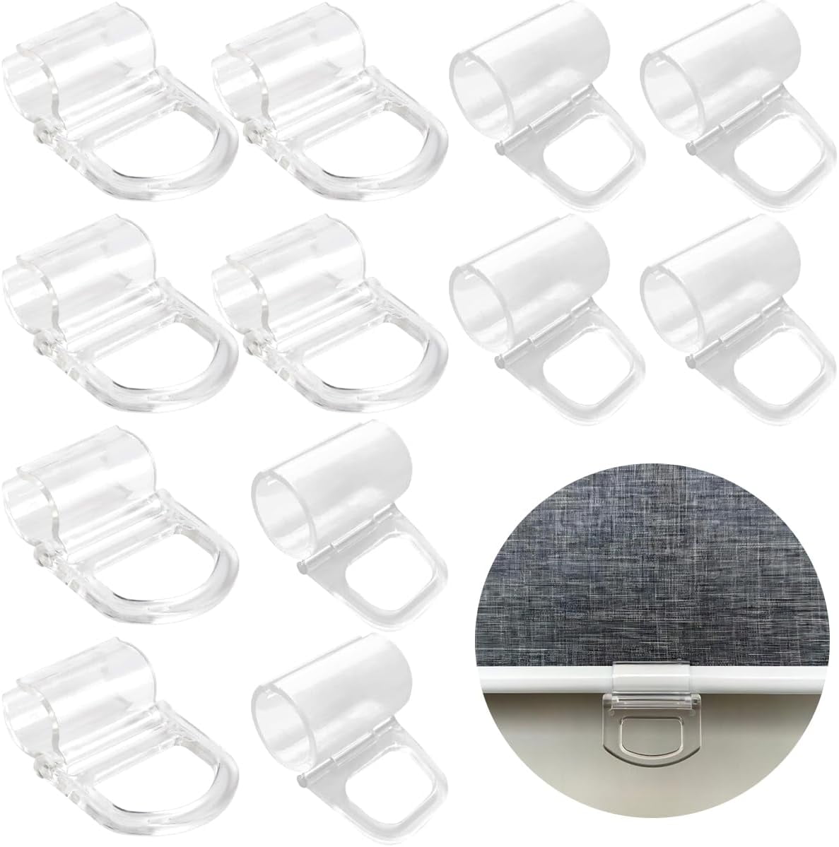 12 Pack Roller Shades Pull Down Clips Cordless Pleated Window Shades ...