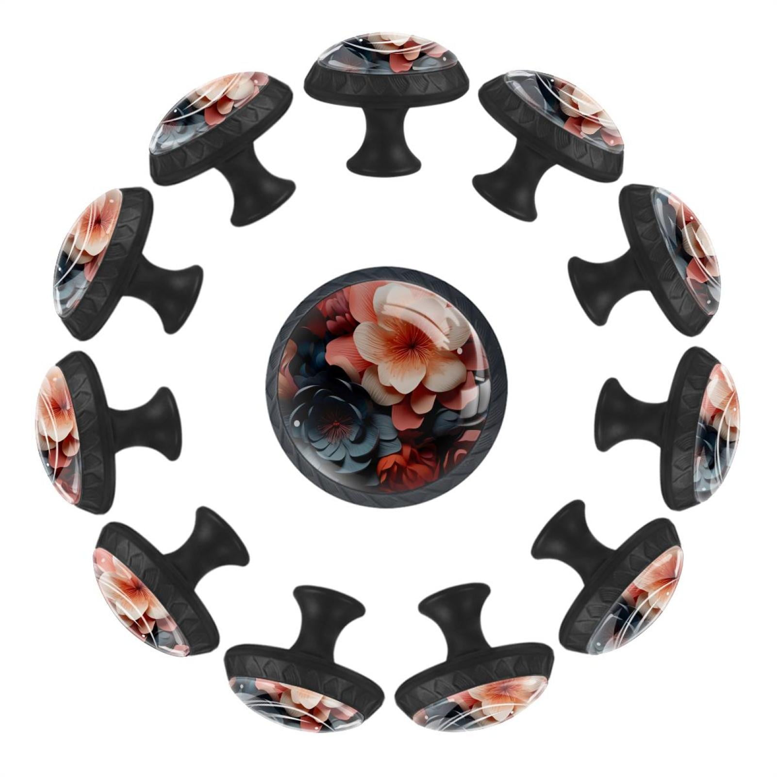 12 Pack Round Glass Drawer Knobs For Kitchen Cabinet With Screws ...