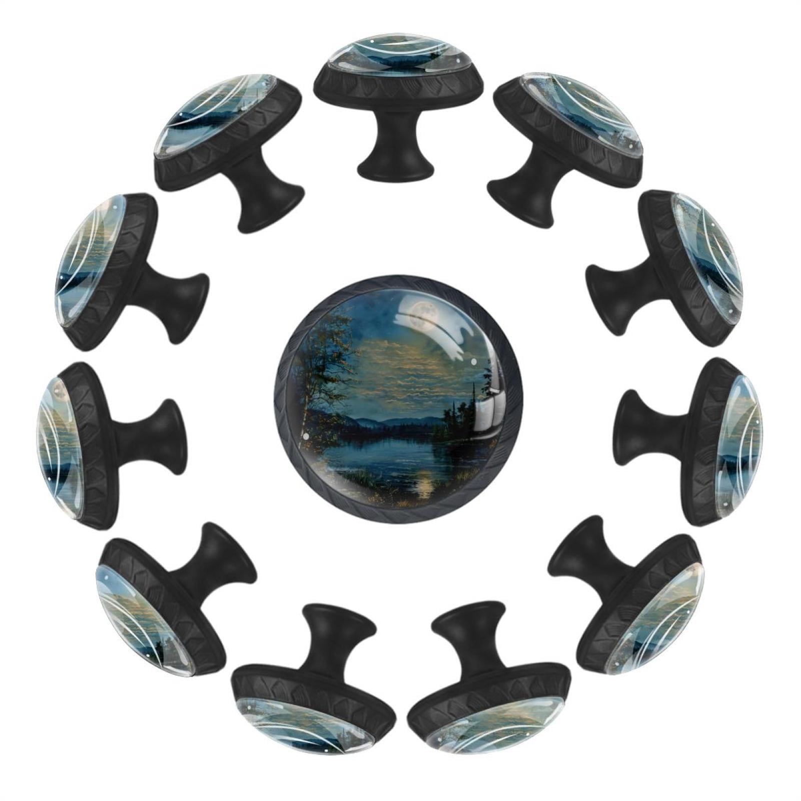 12 Pack Round Glass Drawer Knobs For Kitchen Cabinet With Screws ...