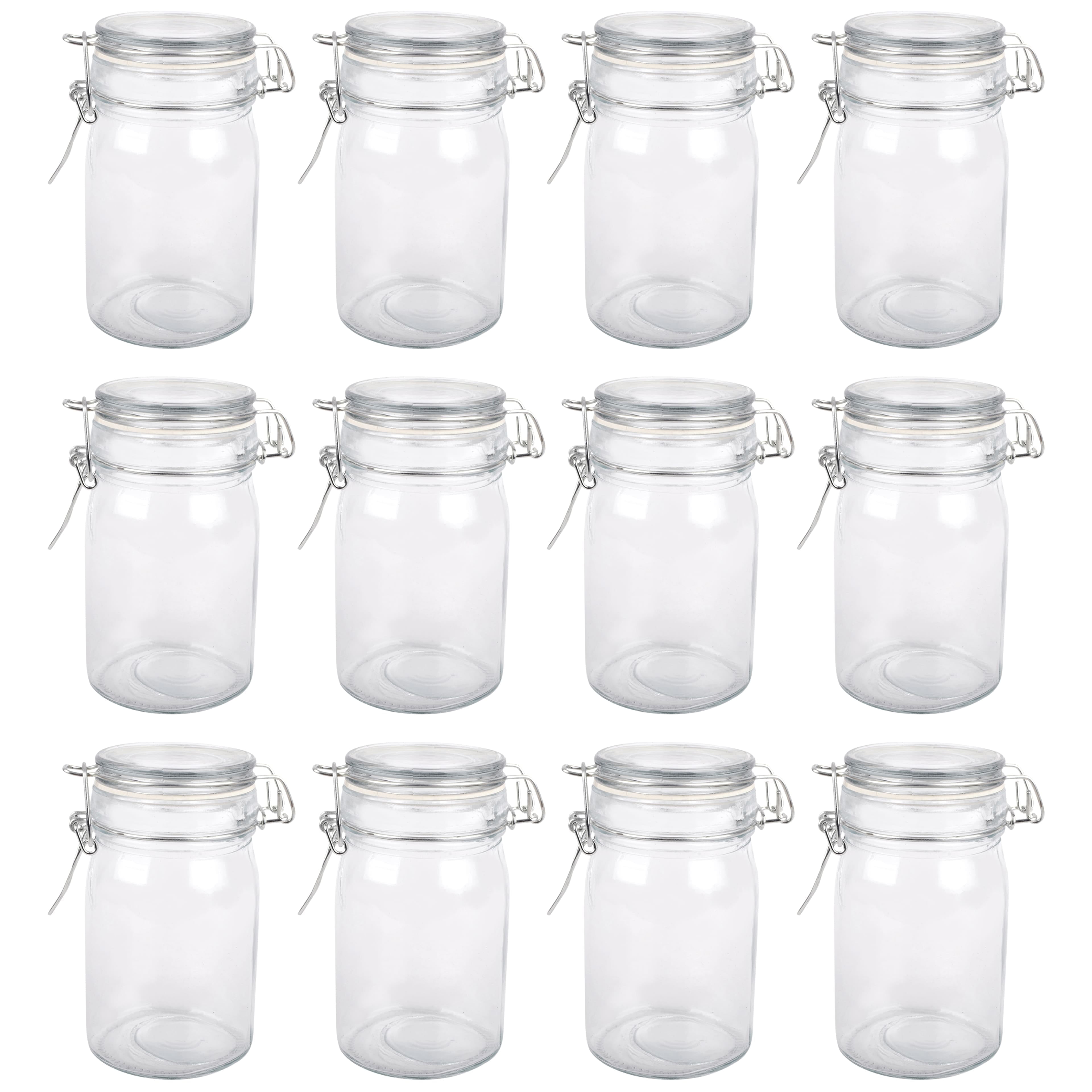 12 Pack: Round Glass Jar with Latch by Ashland® - Walmart.com