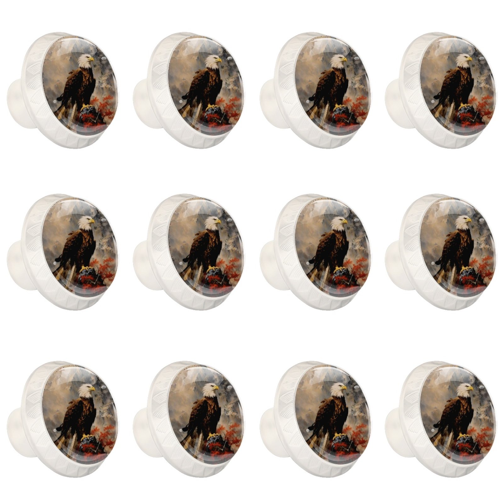 12 Pack Round Knobs Eagle Pull Handle for Cabinet Cupboard Dresser ...