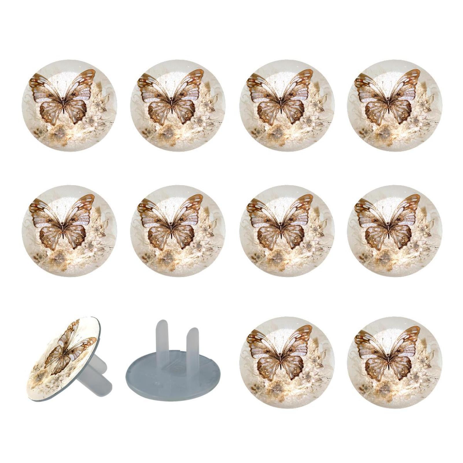 12 Pack Round Outlet Cover 2-Prong Child Safety Socket Covers ...