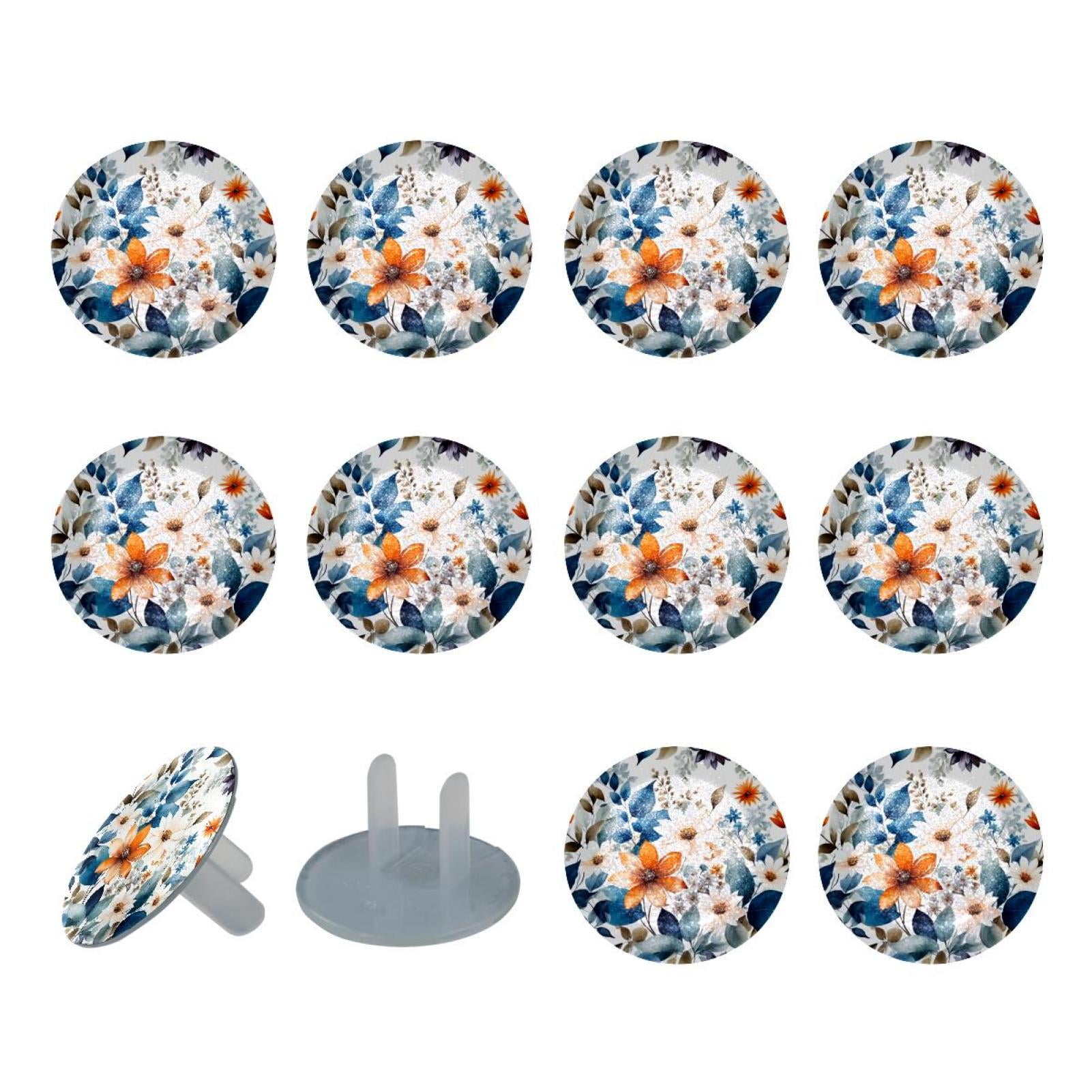 12 Pack Round Outlet Cover 2-Prong Child Safety Socket Covers ...