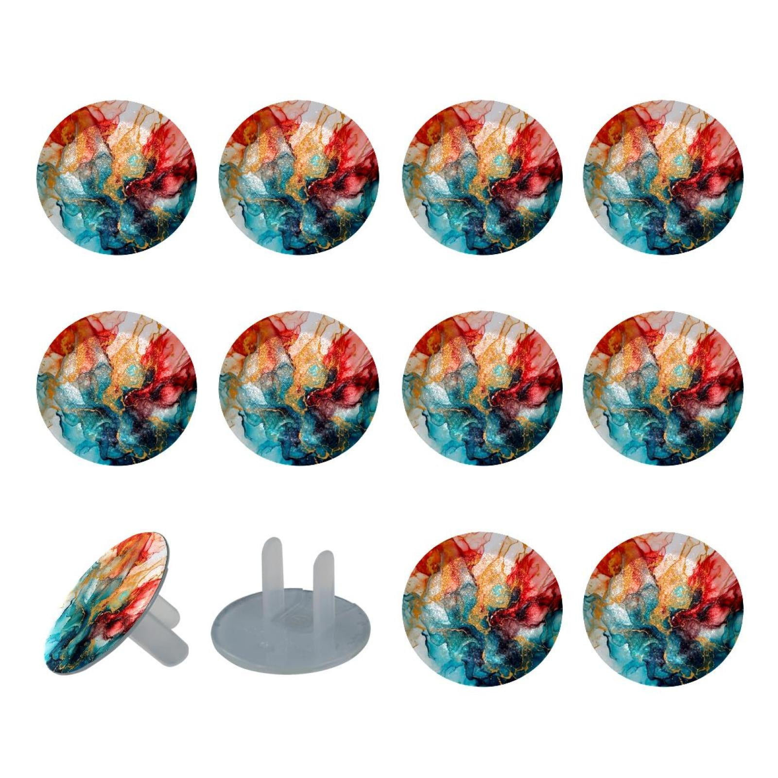 12 Pack Round Outlet Cover 2-Prong Child Safety Socket Covers ...