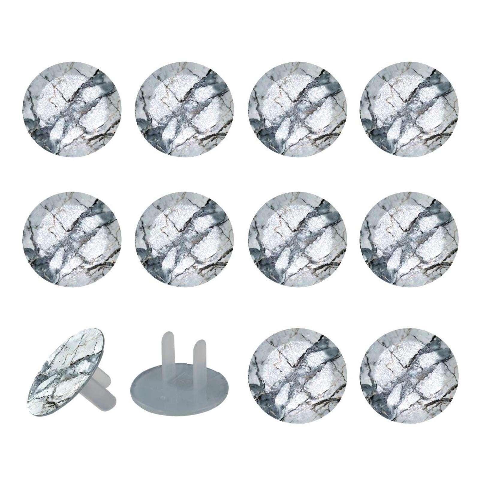 12 Pack Round Outlet Cover 2-Prong Child Safety Socket Covers ...
