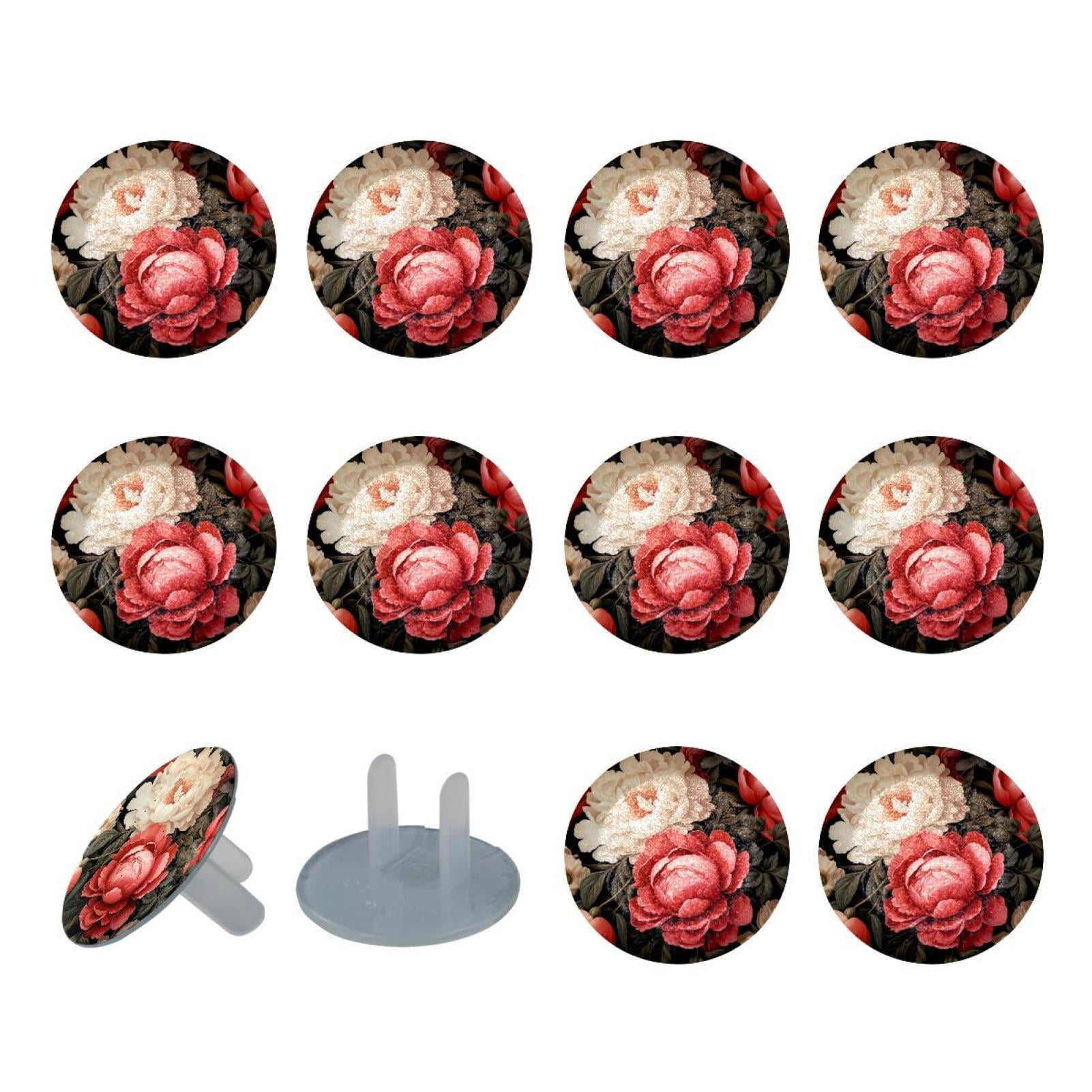 12 Pack Round Outlet Cover 2-Prong Child Safety Socket Covers ...