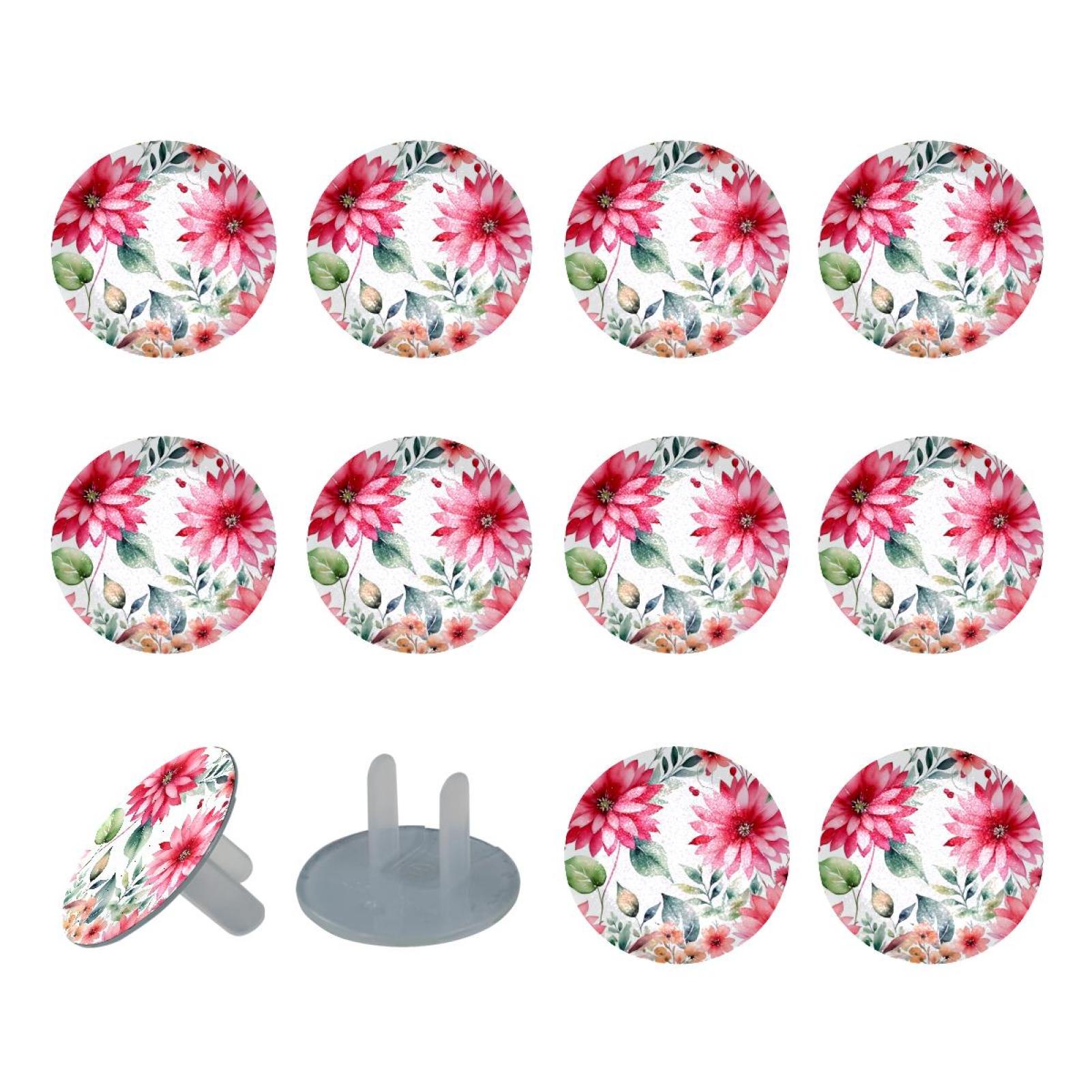 12 Pack Round Outlet Cover 2-Prong Child Safety Socket Covers ...