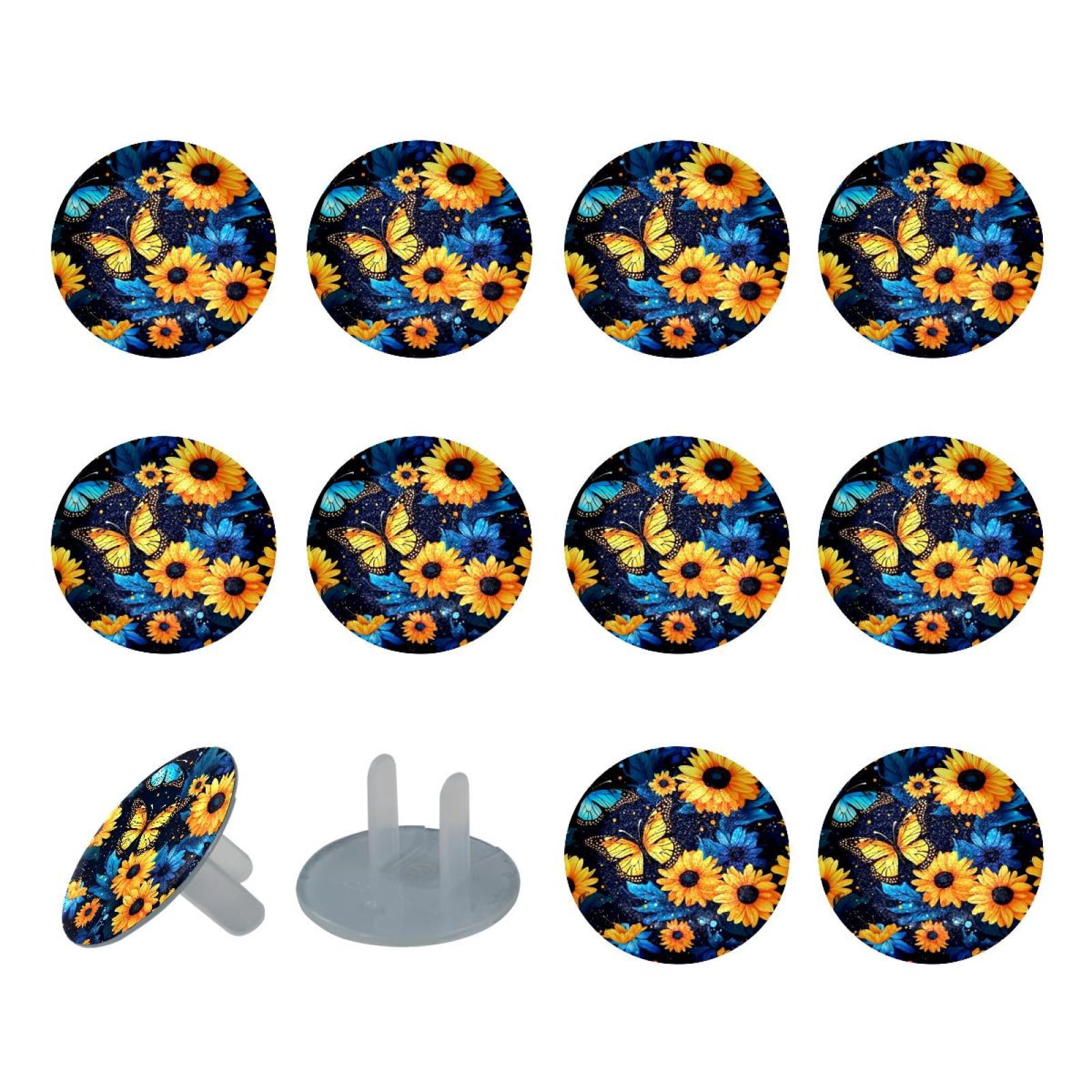 12 Pack Round Outlet Cover 2-Prong Child Safety Socket Covers ...