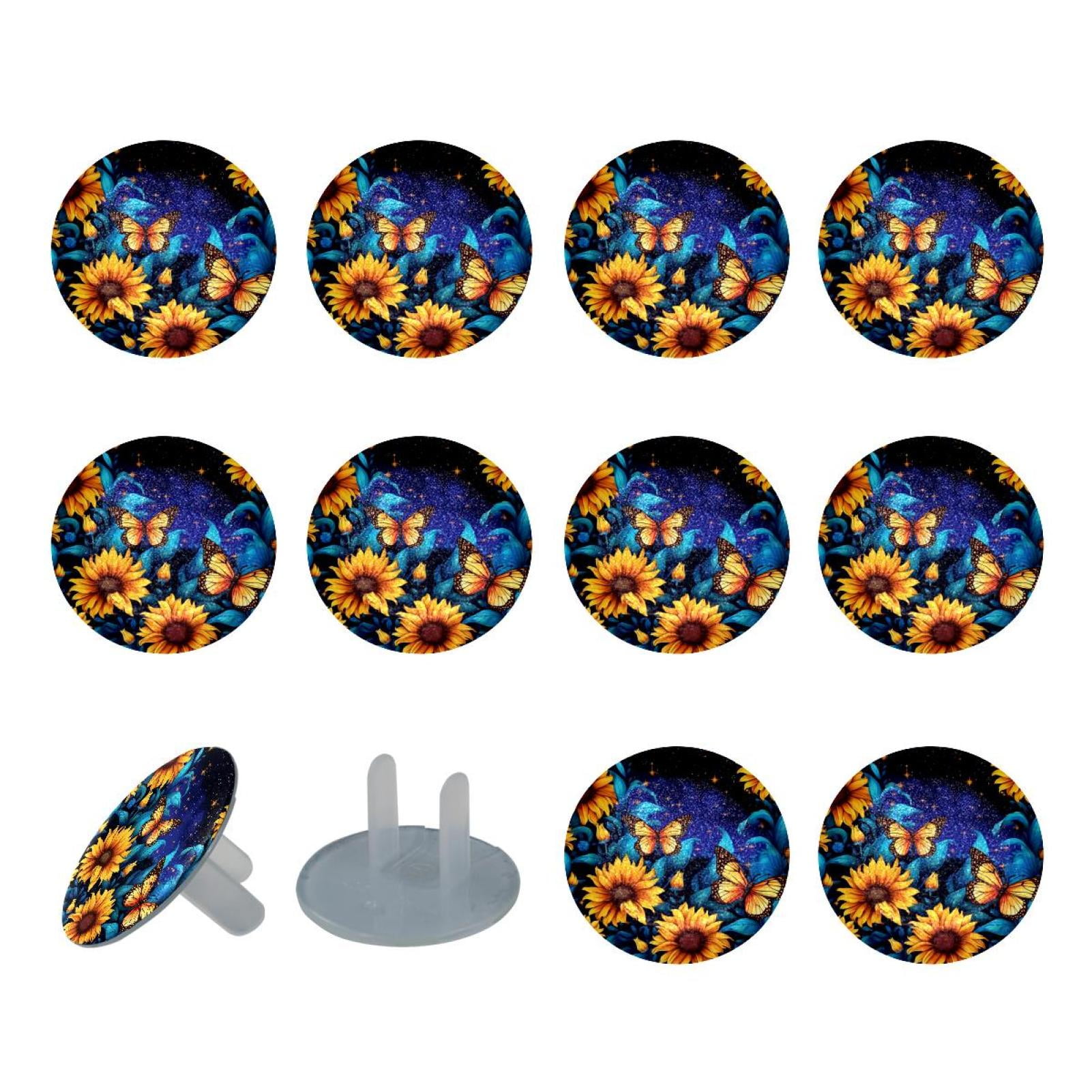 12 Pack Round Outlet Cover 2-Prong Child Safety Socket Covers ...