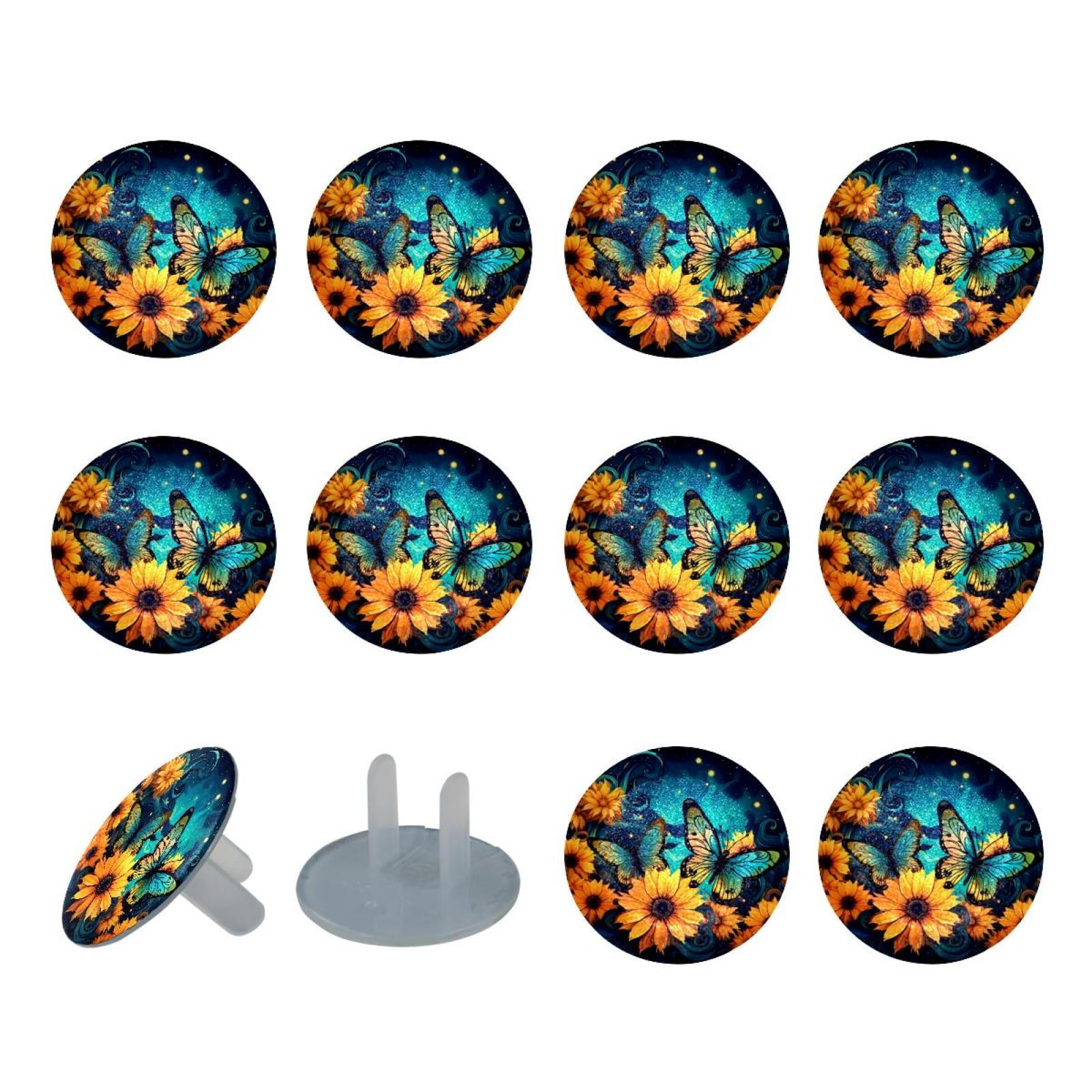 12 Pack Round Outlet Cover 2-Prong Child Safety Socket Covers ...