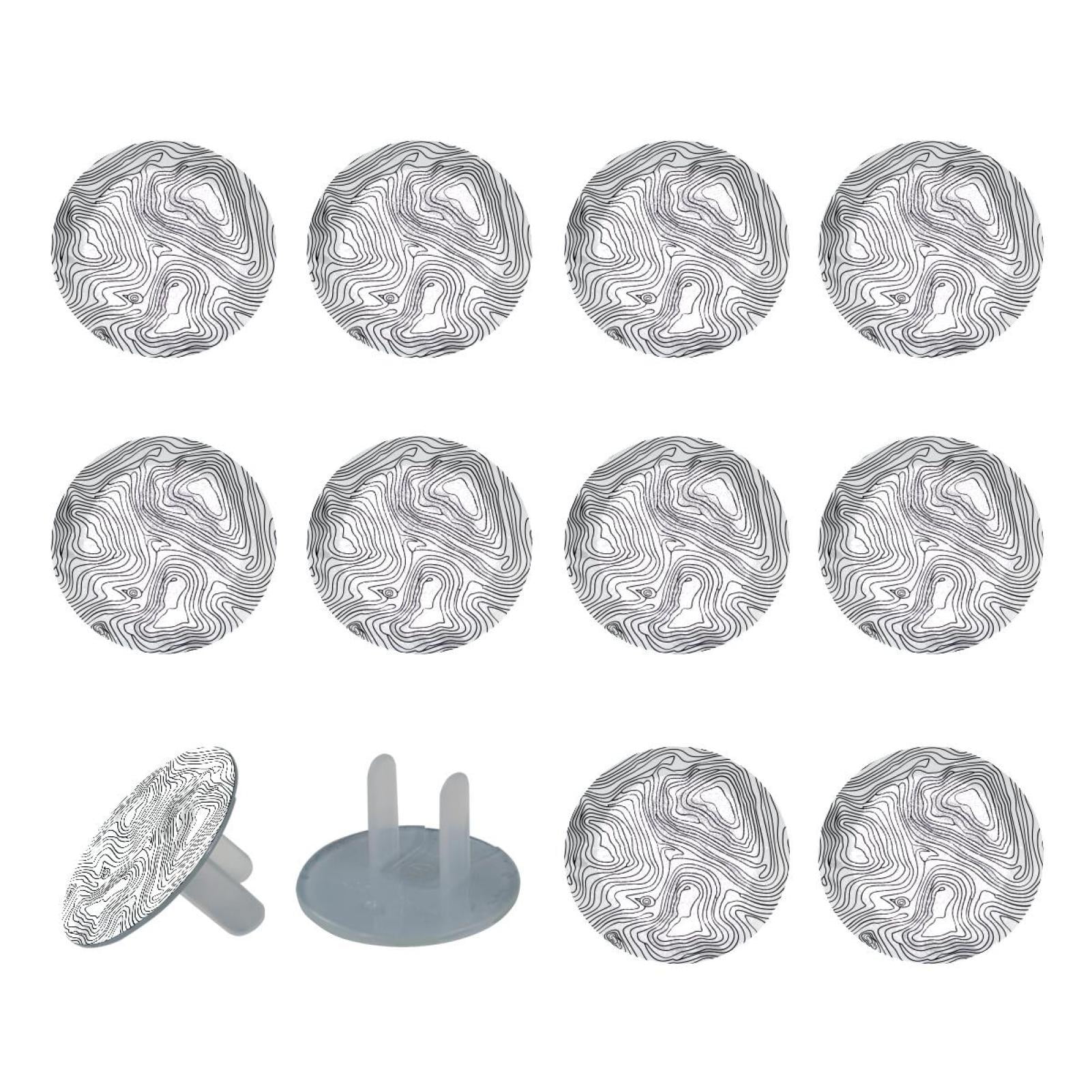 12 Pack Round Outlet Cover 2-Prong Child Safety Socket Covers ...