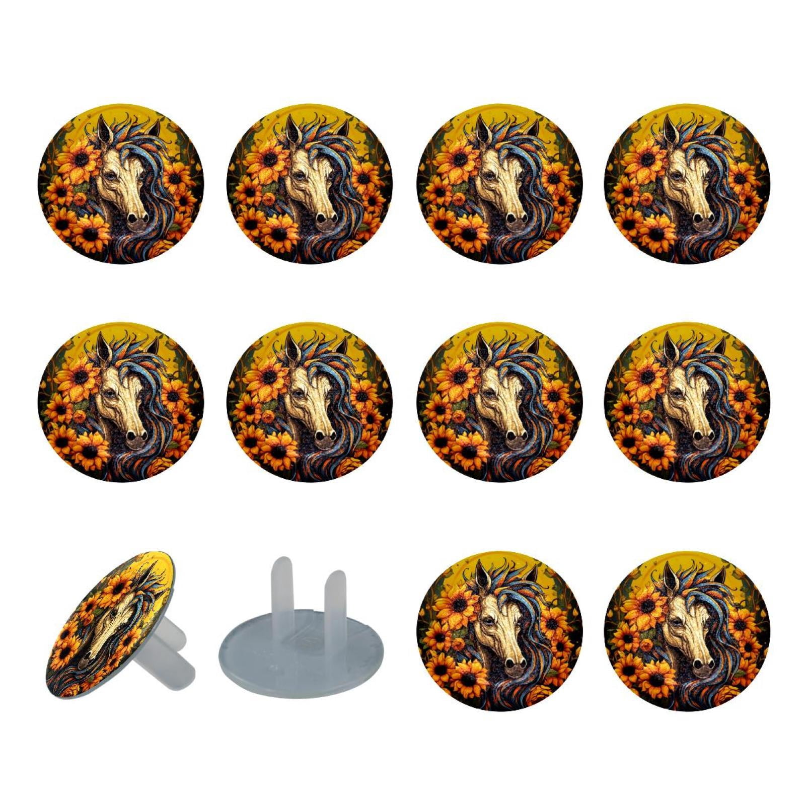 12 Pack Round Outlet Cover 2-Prong Child Safety Socket Covers ...