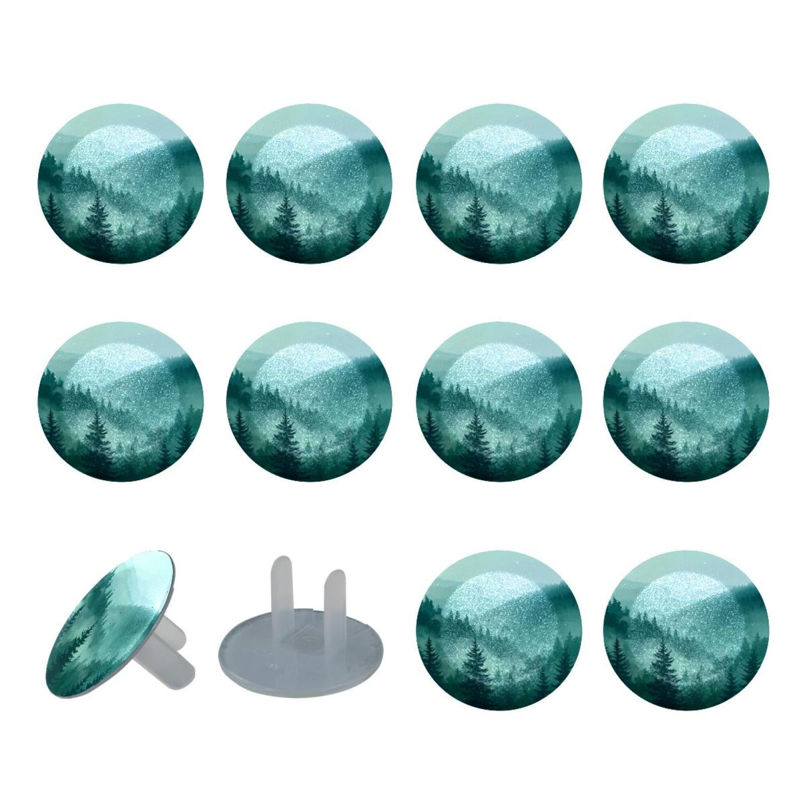 12 Pack Round Outlet Cover 2-Prong Child Safety Socket Covers ...