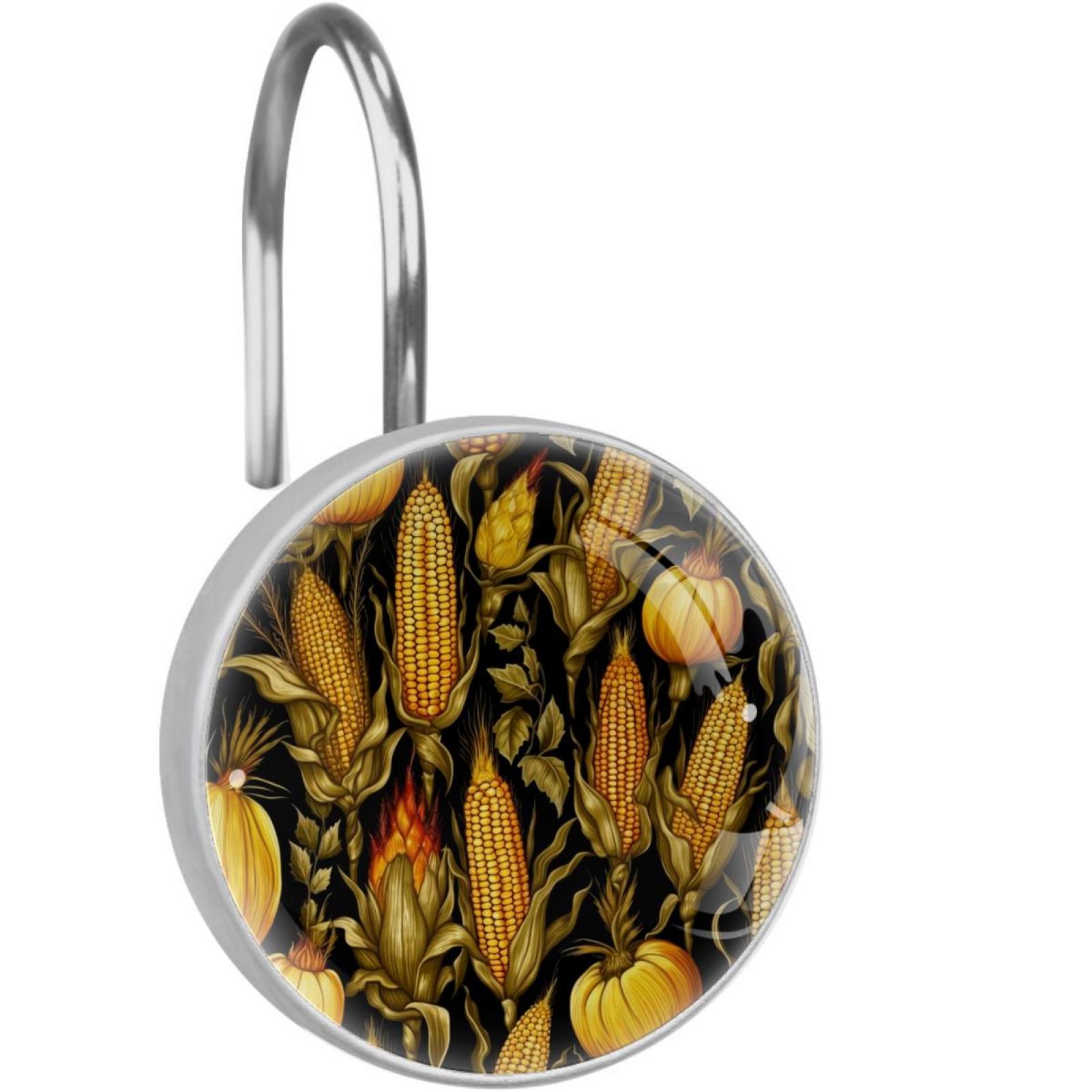 12 Pack Round Shower Curtain Hooks Crystal Glass Shower Rings ...