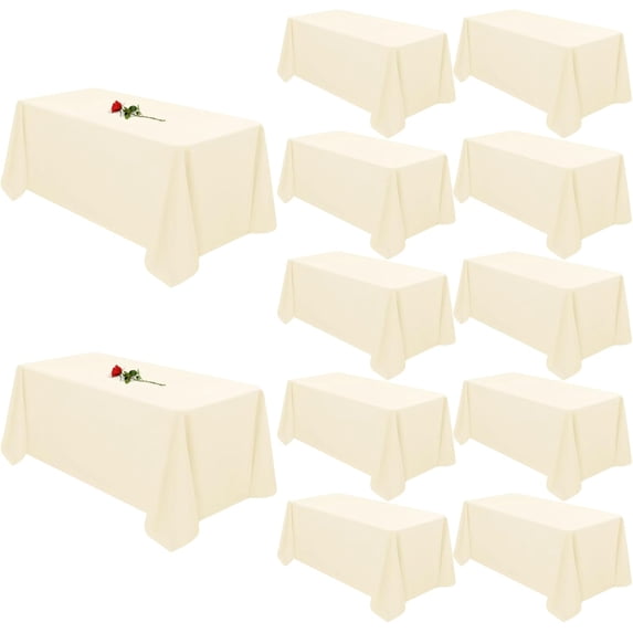 12 Pack Round Tablecloth 120 inch White Table cloths for Round Tables ...