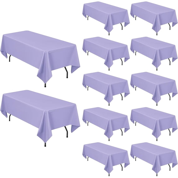 12 Pack Round Tablecloth Ivory Polyester 120 Inch Washable Fabric Round ...