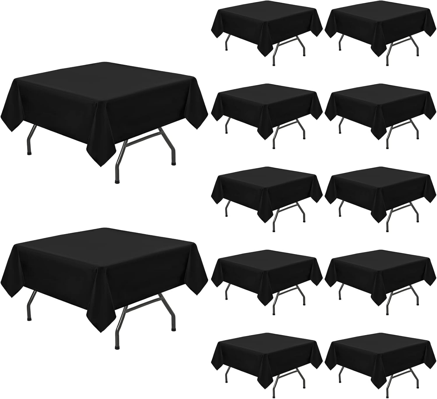 12 Pack Round Tablecloth Ivory Polyester 120 Inch Washable Fabric Round ...