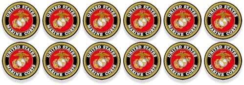 12-Pack Round U.S. Marines Official Logo Stickers (US Corps Anchor ...
