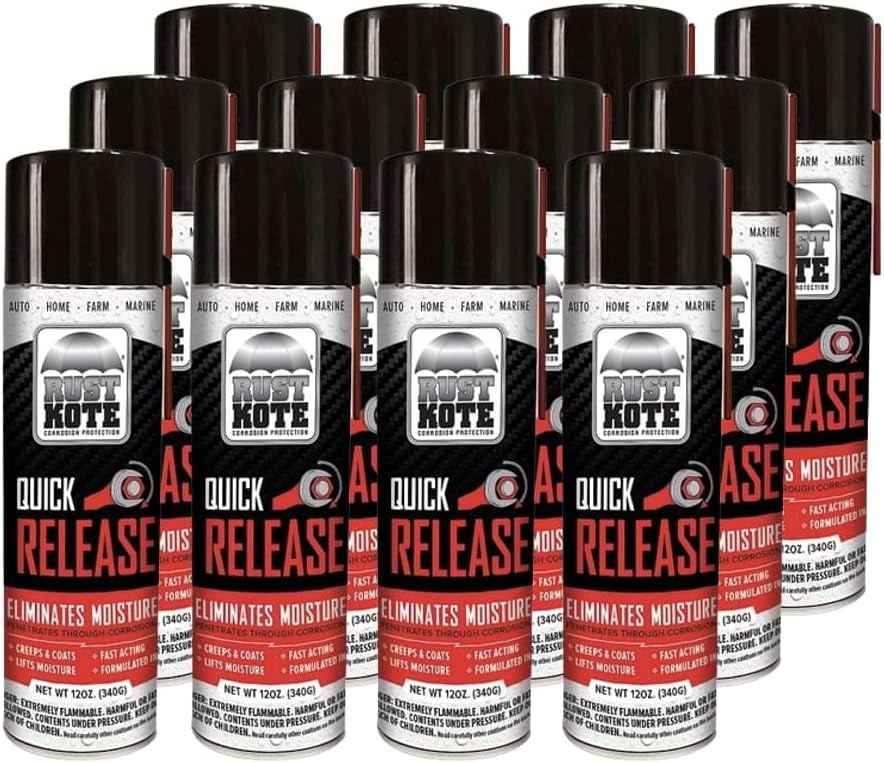 12 Pack-RustKote Quick Release Aerosol 12oz, Penetrating Oil. Corrosion ...