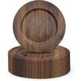 12-Pack Rustic Wood-Look Charger Plates, 13-Inch Decorative Plastic ...