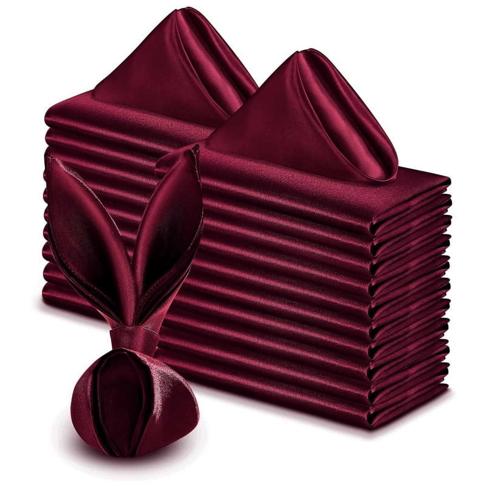 12 Pack Satin Napkins, Silky Satin Cloth Napkins Elegant Dinner Napkins ...