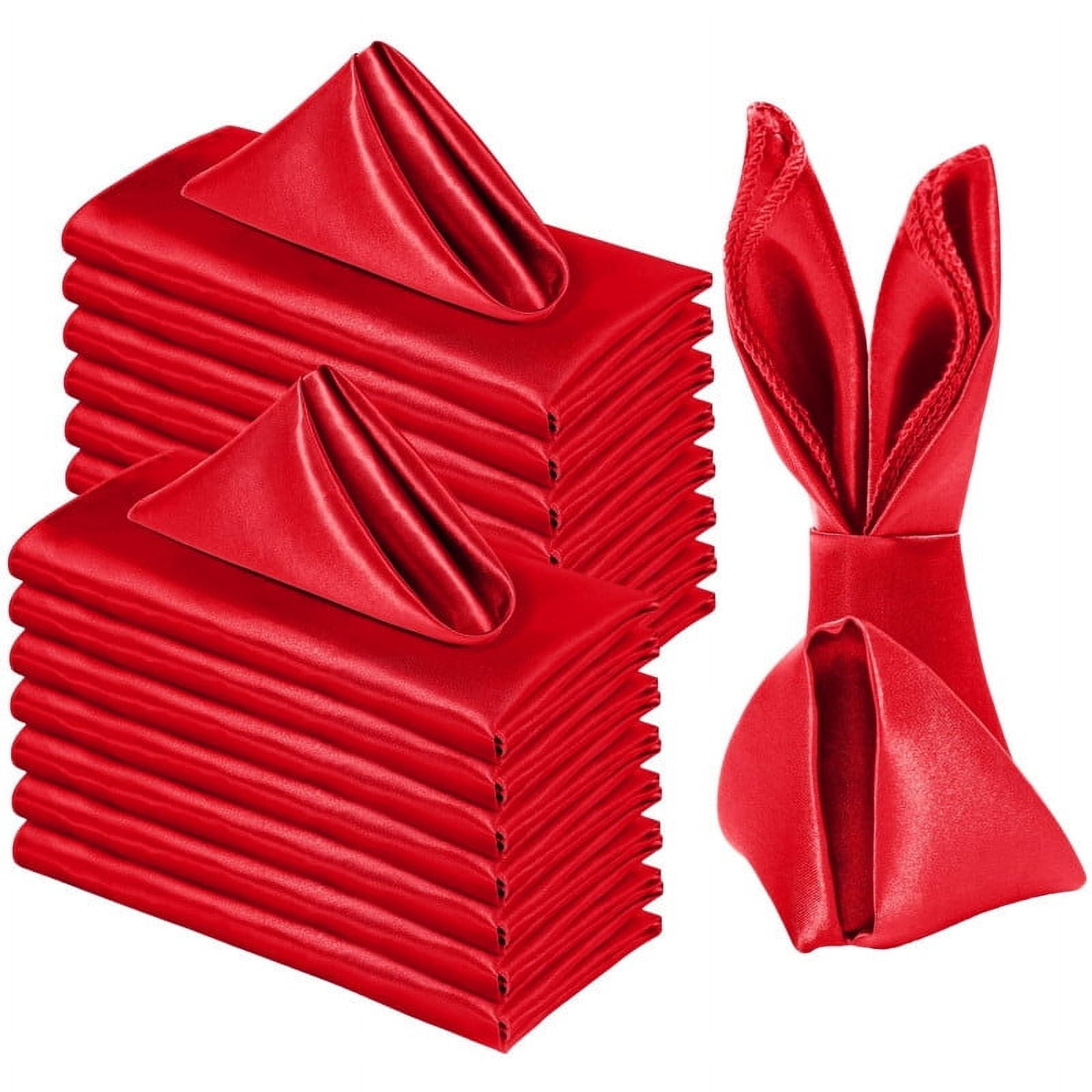 12 Pack Satin Napkins, Silky Satin Cloth Napkins Elegant Dinner Napkins ...