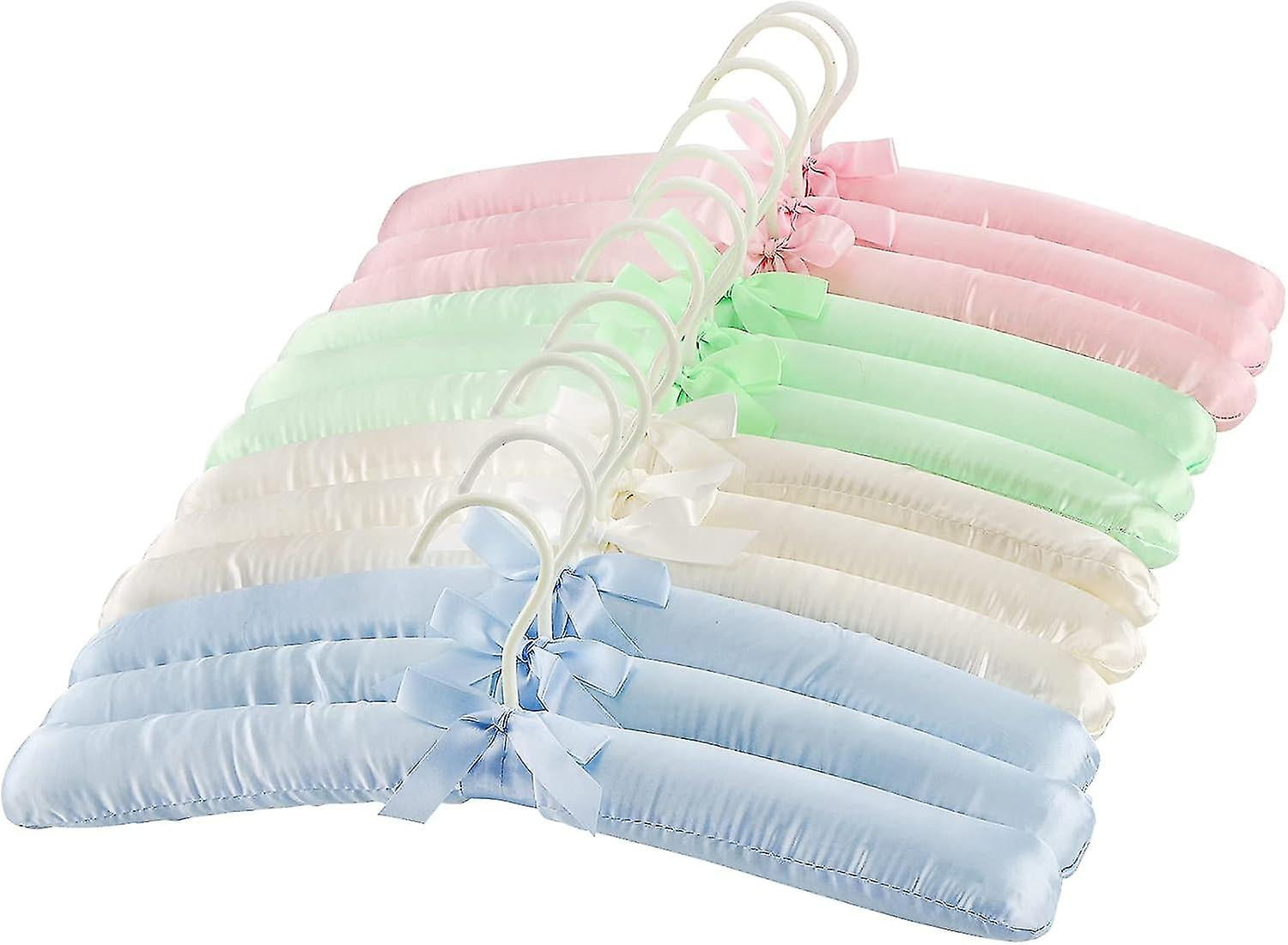 12 Pack Satin Padded Hangers Foam Padded Hangers Dress Hangers Pink ...