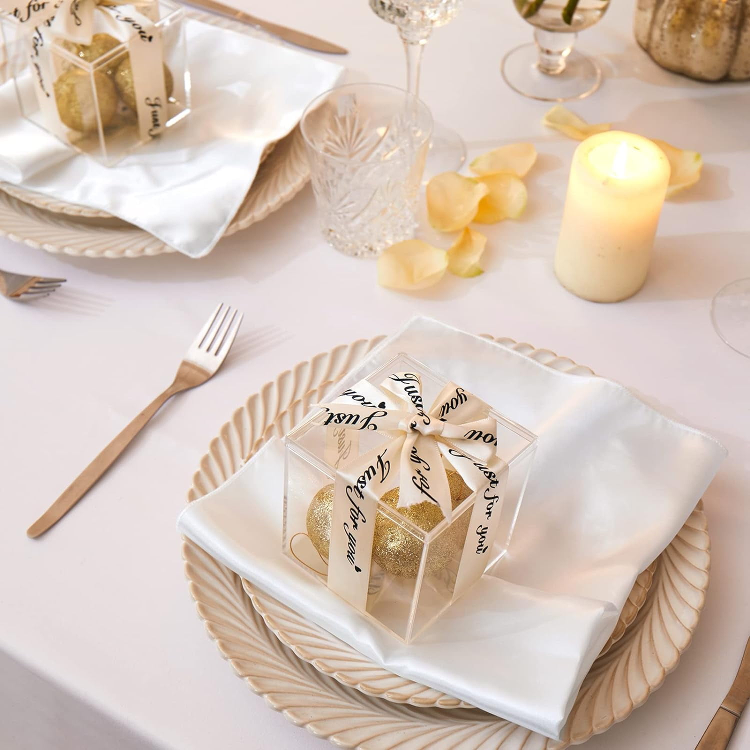 12 Pack Satin Table Cloth Napkins, 17x17 Inch White Silky Wedding ...