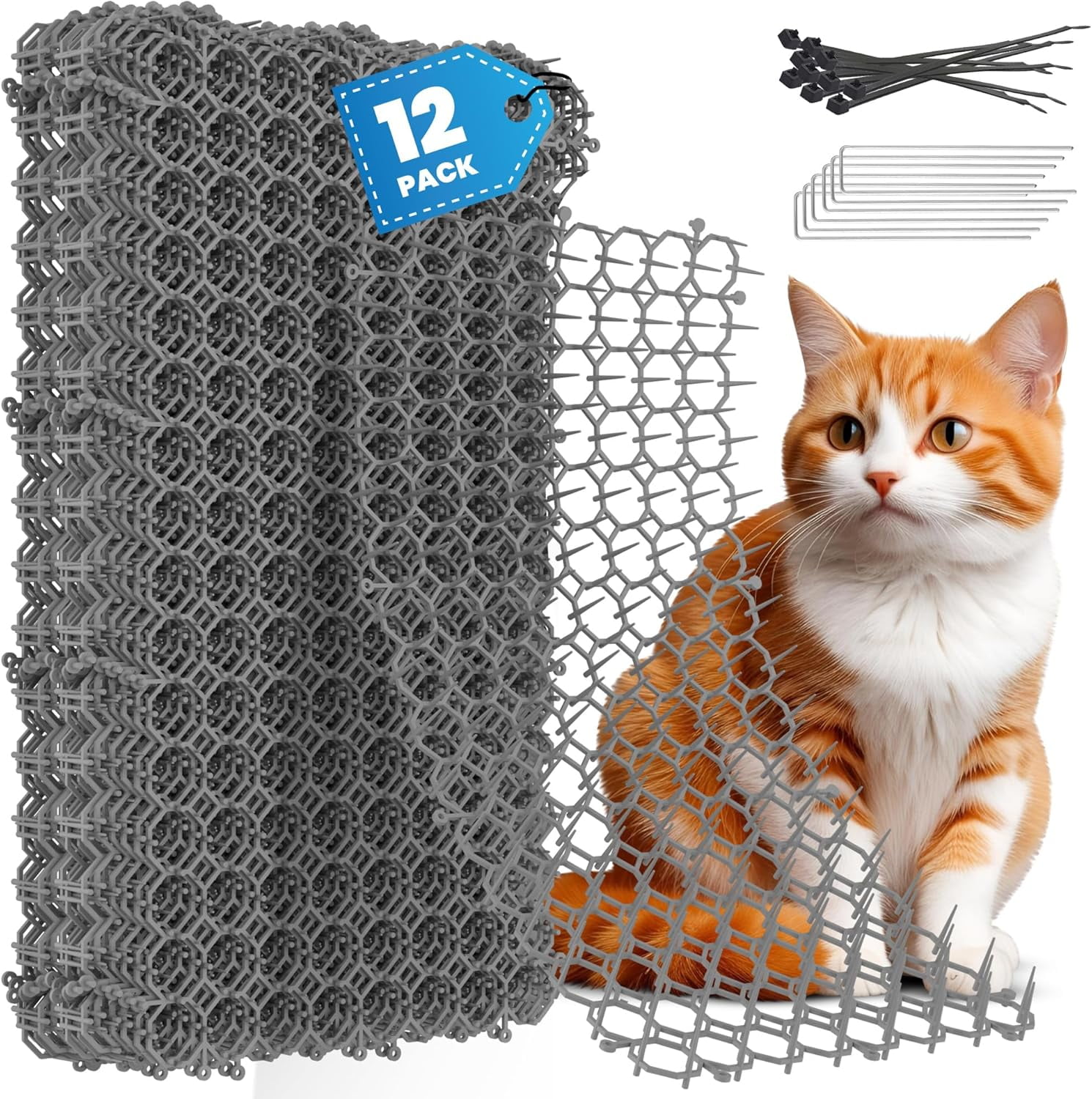 12 Pack Scat Mat for Cats - 16 x 8 Inch Cat Deterrent Mat with Spikes ...
