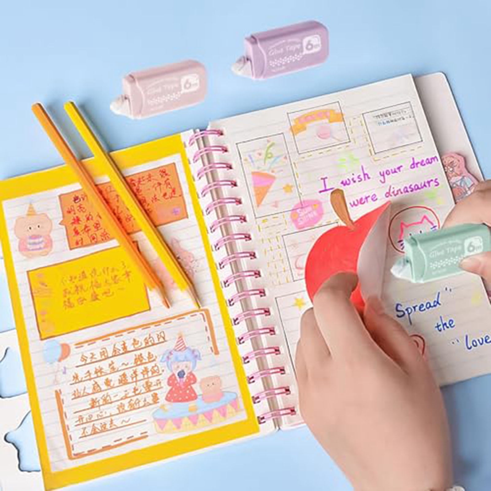 12-Pack Scrapbook Tape, Morandi Color Double Sided Tape Roller ...