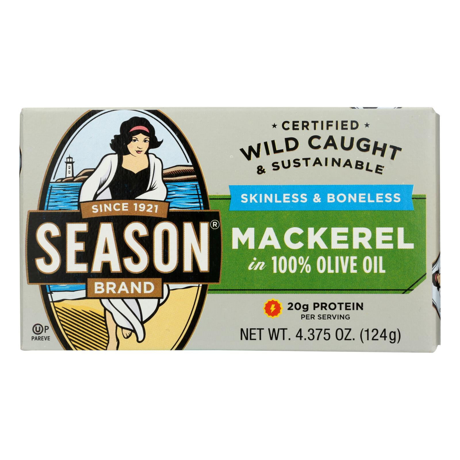 Season Brand Mackerel Fillets in Olive Oil, 4.37 oz - 12 Pack Tin Fish ...