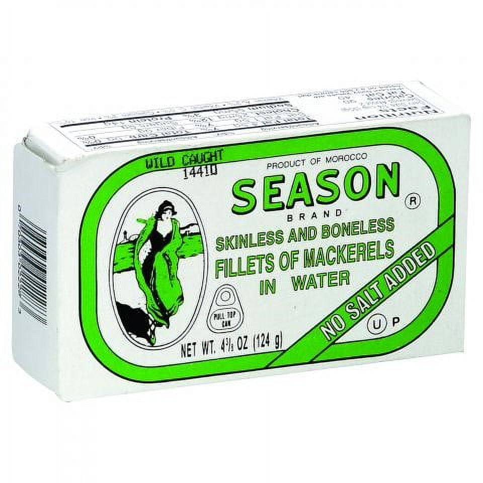 Season Brand Skinless and Boneless Mackerel Fillets in Water, No Salt ...