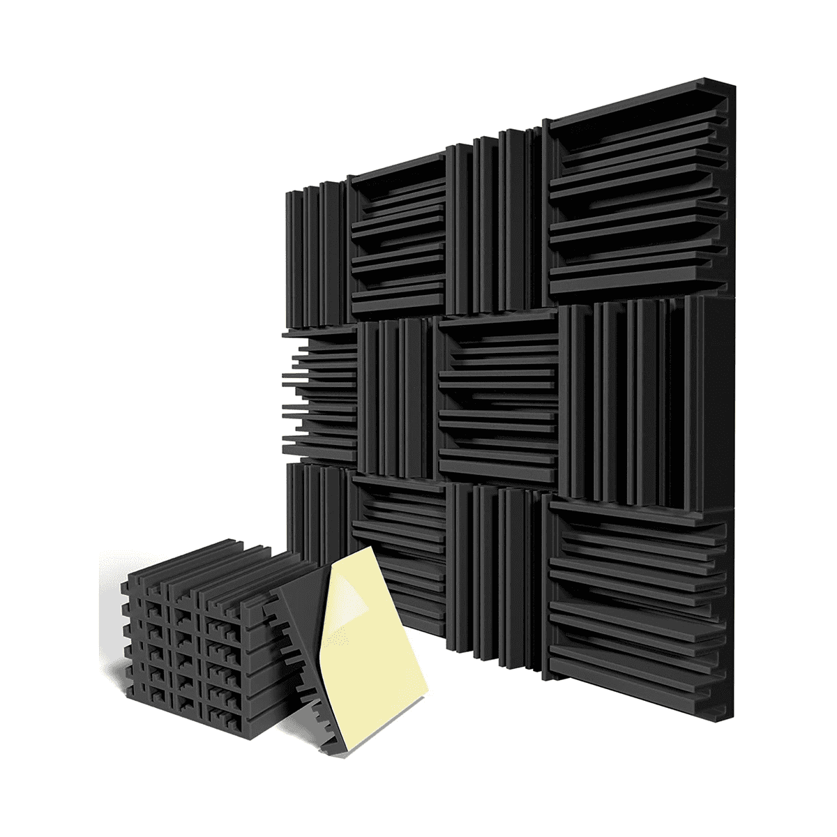 12 Pack Self-Adhesive Sound Proof Foam Panels, 12x12x2Inch Acoustic ...