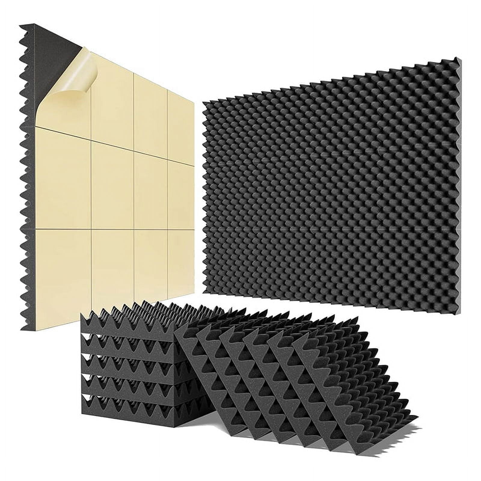 12 Pack Self-Adhesive Sound Proof Foam Panels,2x12x12Inch Acoustic Foam ...
