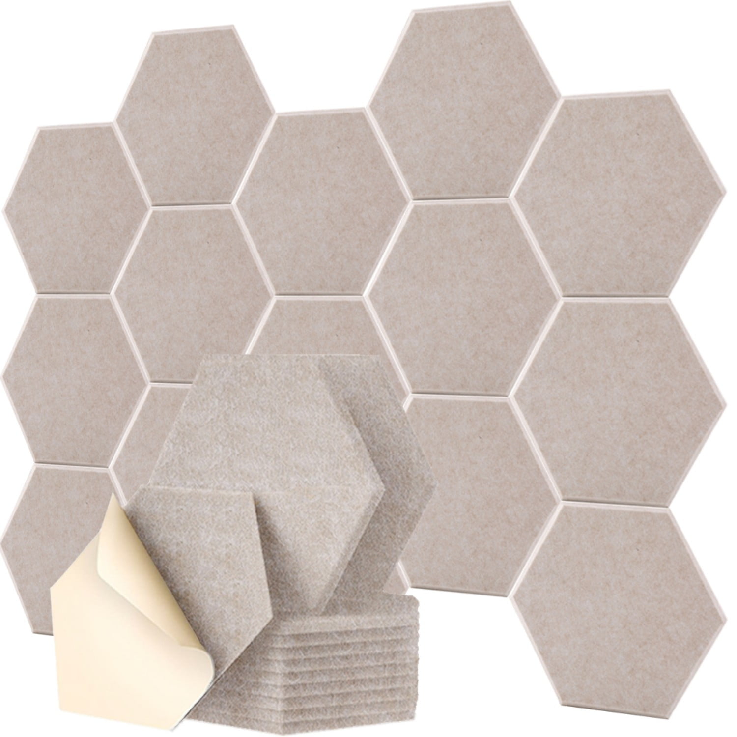 12 Pack Self-adhesive Acoustic Panels, Hexagon Sound Proof Panels, 12 X ...