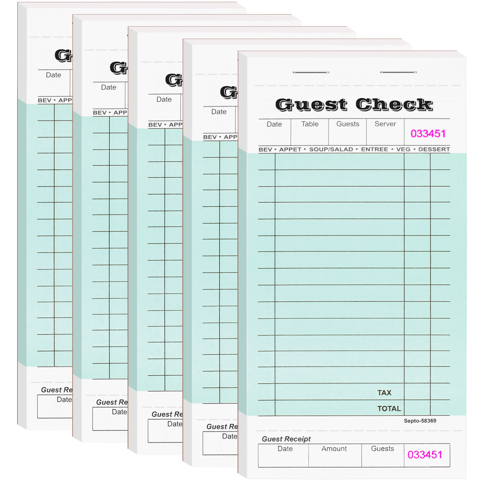 Adams Guest Check Form Pads, Single Part, Perforated, 50 Sh/Pad ...