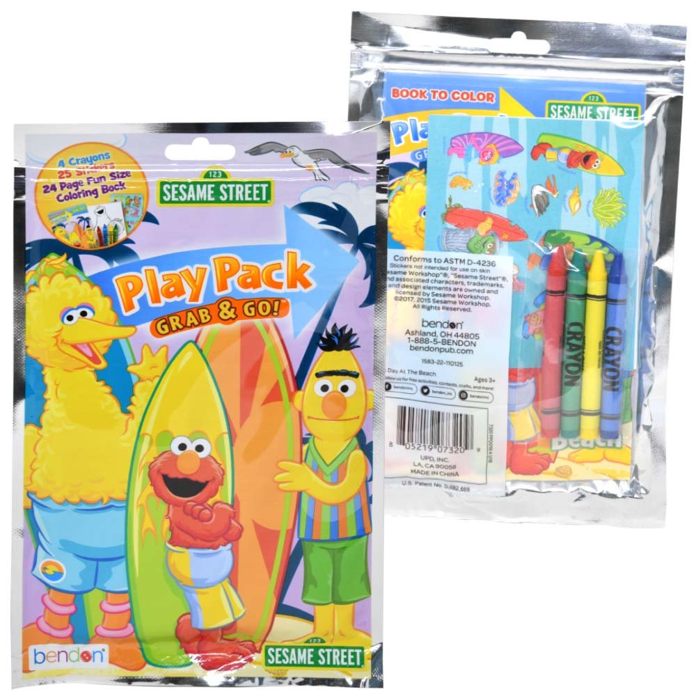 12 Pack Sesame Street Grab n Go Play Pack , party favors - Walmart.com