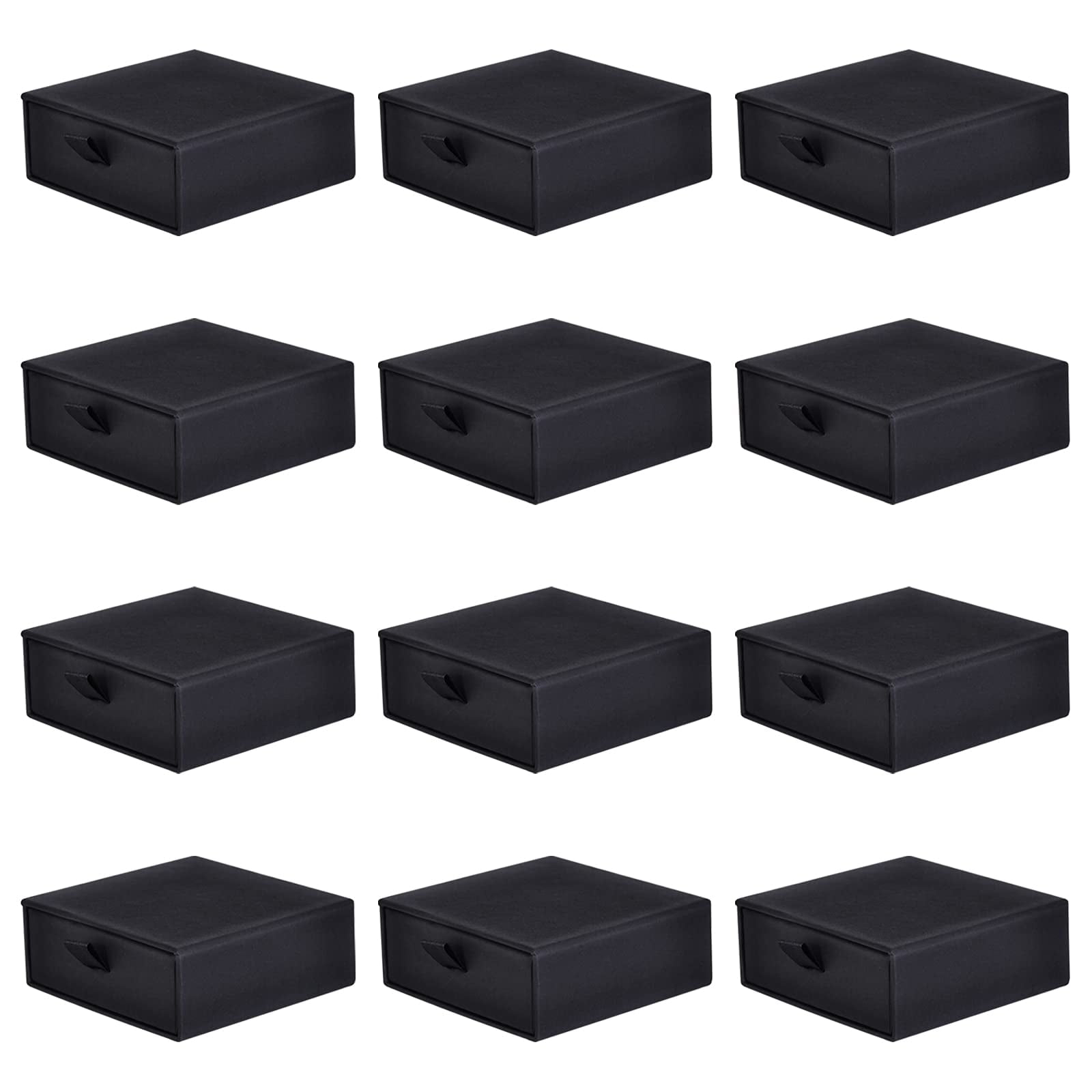 12 Pack Set Cardboard YPF5 Drawer Display Jewelry Boxes, 1.4inch Black ...
