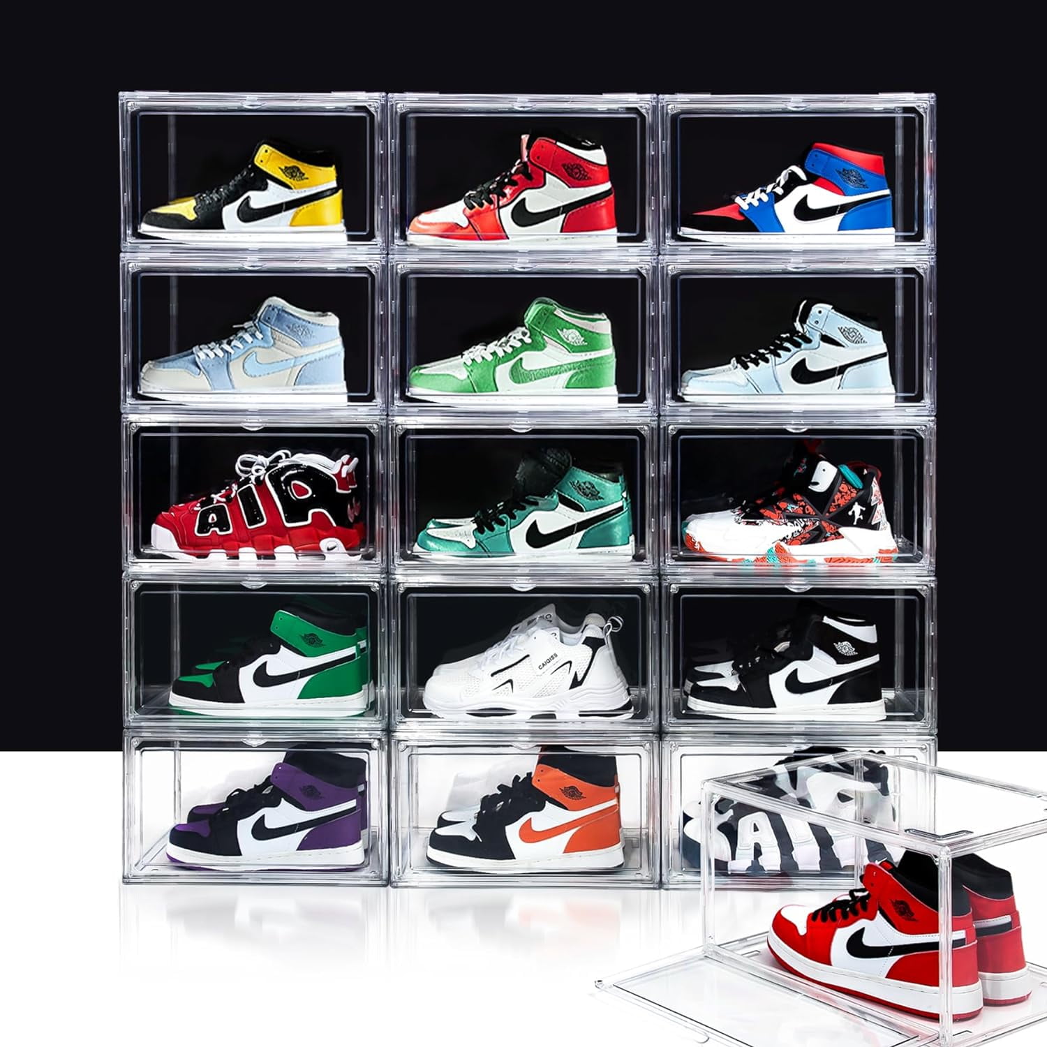 12 Pack Shoe Boxes,Acrylic Shoe Display Box,Stackable clear shoe box ...