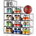 12 Pack Shoe Boxes Shoes Organizer, Shoe Storage Organizer Boxes with ...
