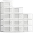 12 Pack Shoe Storage Box, Clear Plastic Stackable Shoe Organizer for ...