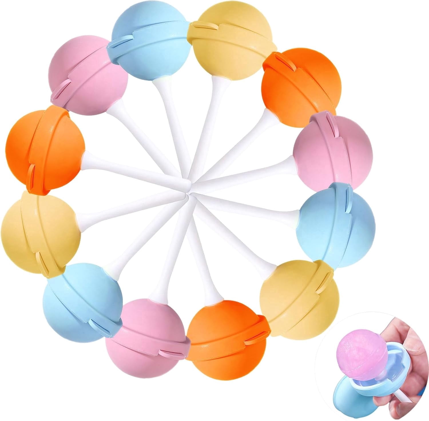 12 Pack Silicone Lollipop Ice Cream Maker, Homemade Popsicle Molds ...