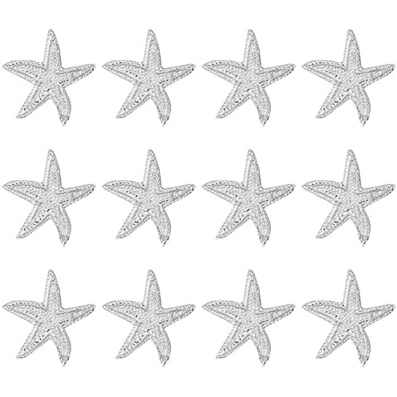 12-Pack Silver Metal Napkin Rings – Elegant Starfish Design for Coastal ...