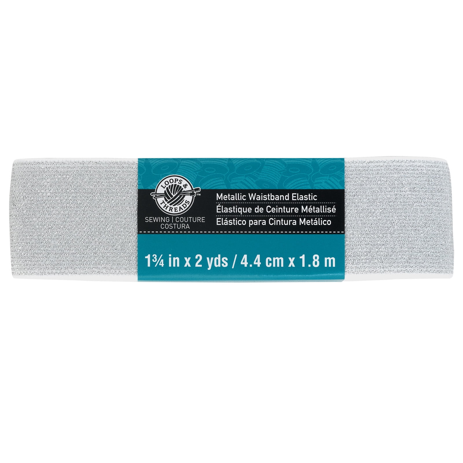 12 Pack: Silver Metallic Elastic Waistband by Loops & Threads - Walmart.com