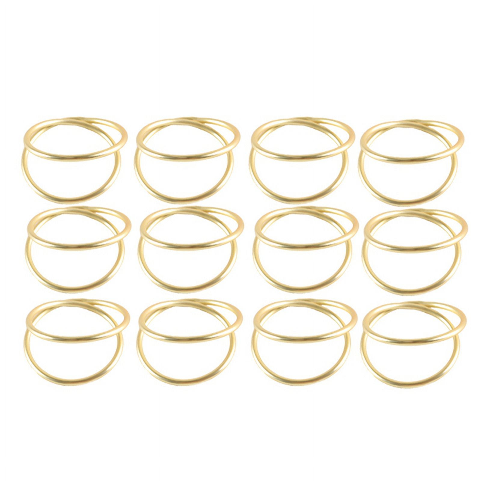 12 Pack Simple Design Napkin Rings Gold for Wedding Thanksgiving ...
