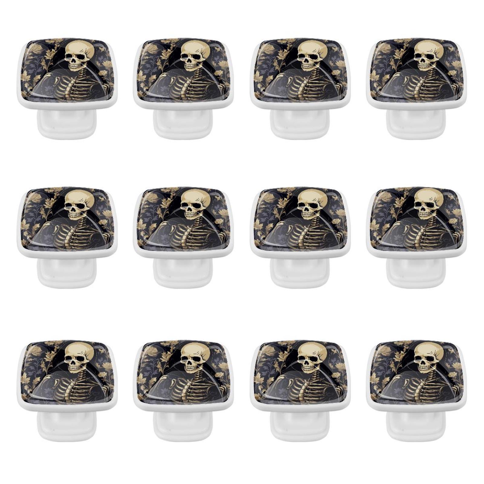 12 Pack Skeleton Square Cabinet Knobs Kitchen Cabinet Pulls Cupboard ...