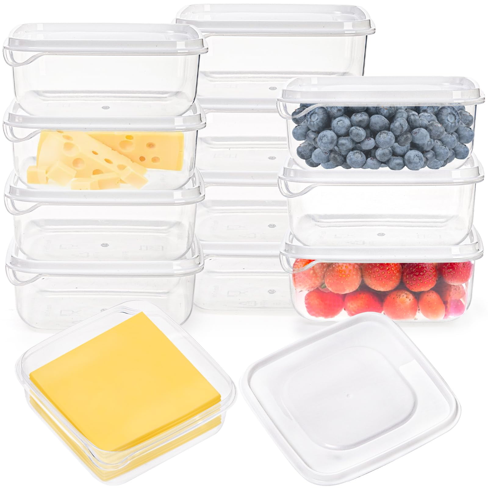 12 Pack Sliced Cheese Container for Fridge, Cheese Storage Box with ...